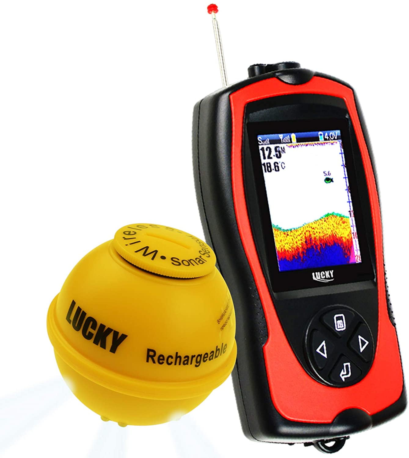 Lucky Wireless Sonar Fish Finder Light Lure Sensor Fishfinder Sea ...