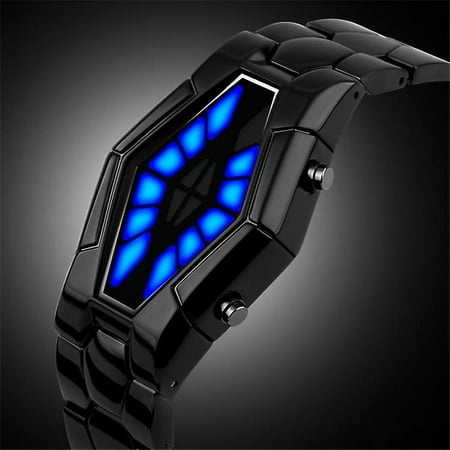 Deffrun Cobra LED Display Watch Full Steel Luminous Men Digital Watch ...
