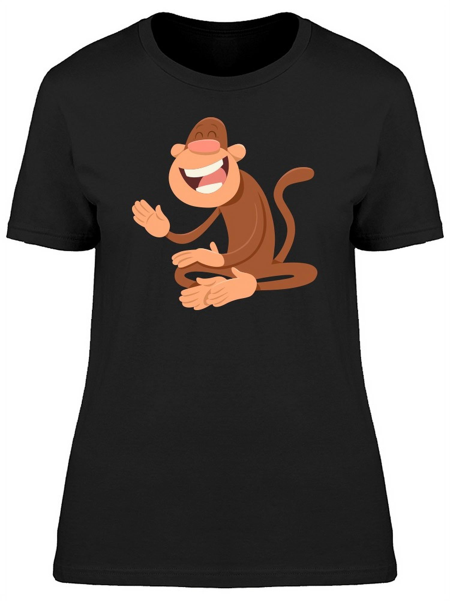 Cool Funny Monkey T-Shirt Women -Image by Shutterstock, Female 3X-Large ...
