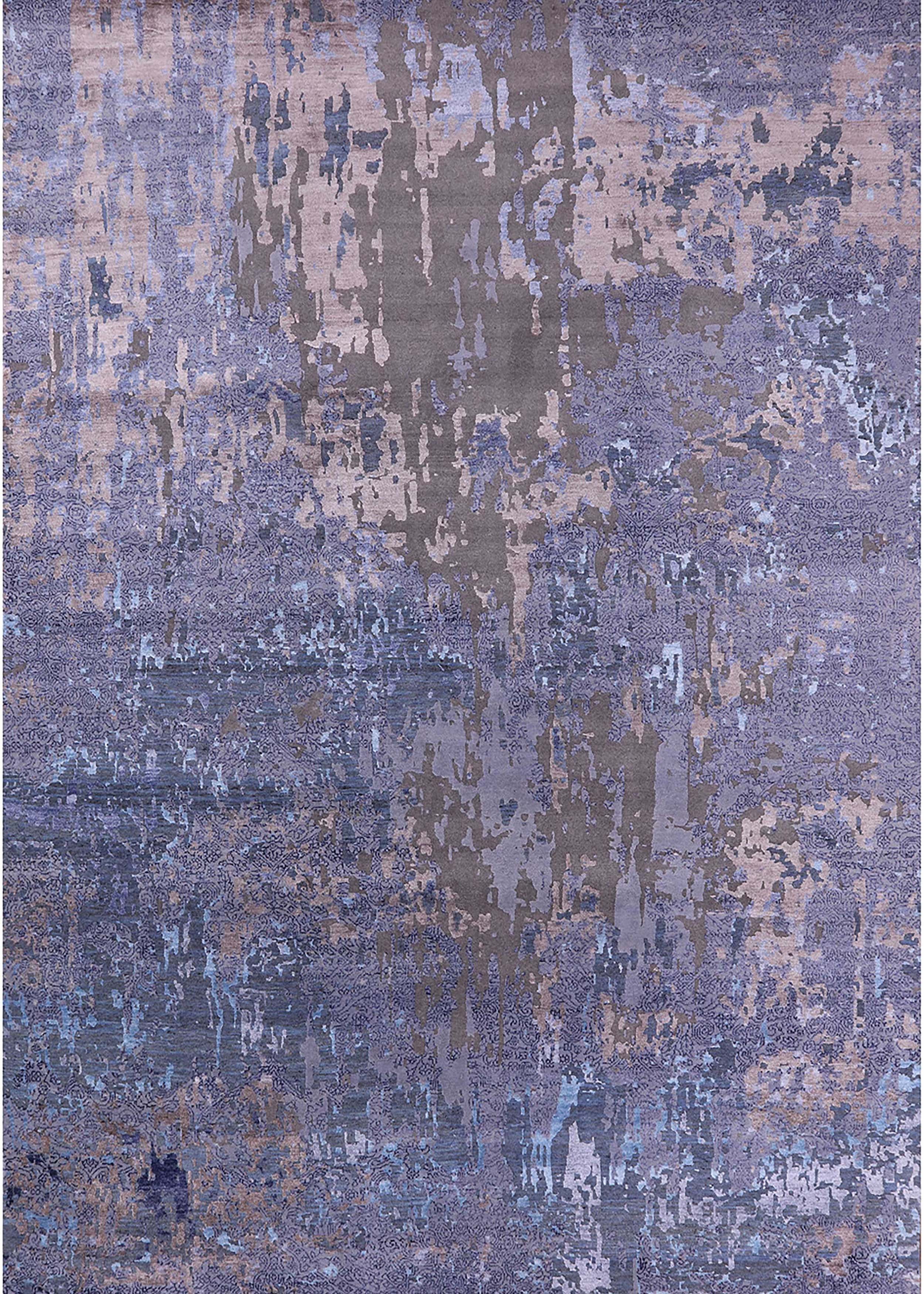 Ahgly Company Indoor Rectangle Mid-Century Modern Purple Oriental Area ...