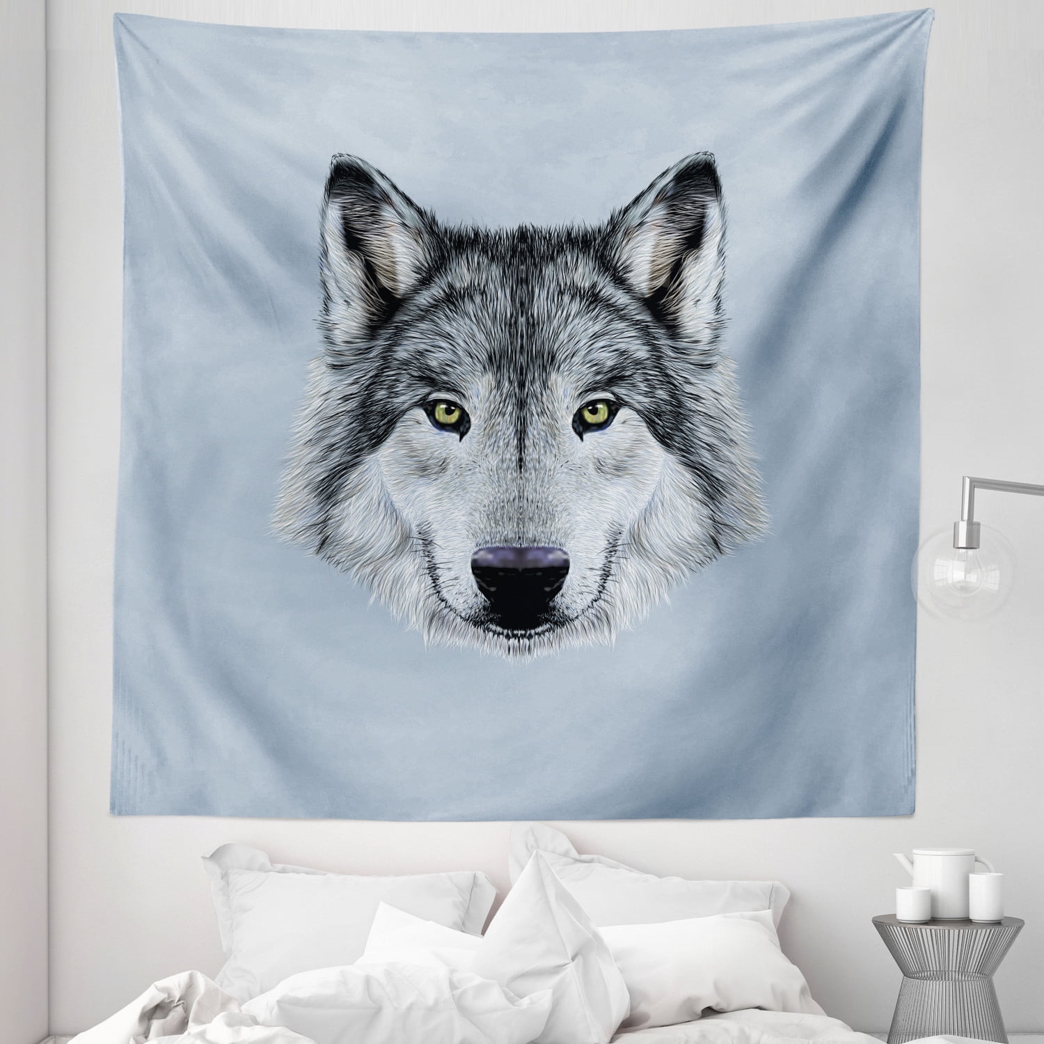 Wolf Tapestry, Dog Portrait Gaze Sublime Animal Illustration Canine ...