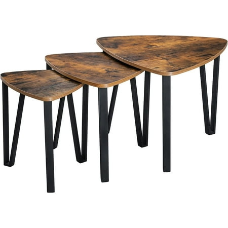 Industrial Nesting Coffee Table, Set of 3 End Tables for Living Room ...