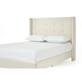 GDF Studio Aubrey Velvet Wingback Bed, Ivory + Queen - Walmart.com