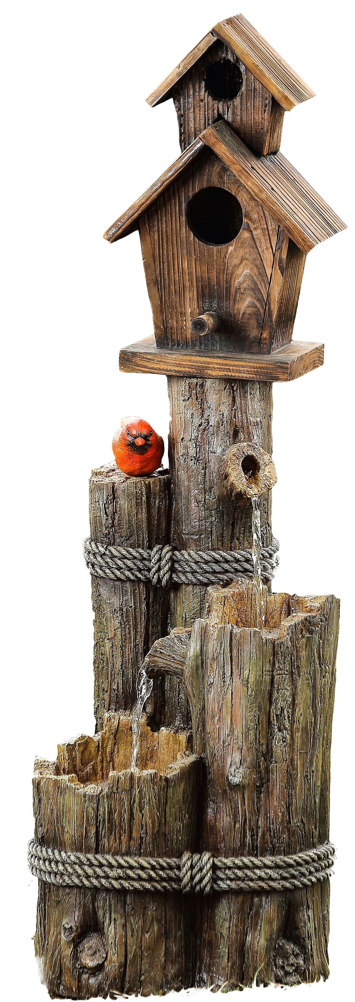 Three Tiered Birdhouse with Cardinal Fountain - Walmart.com