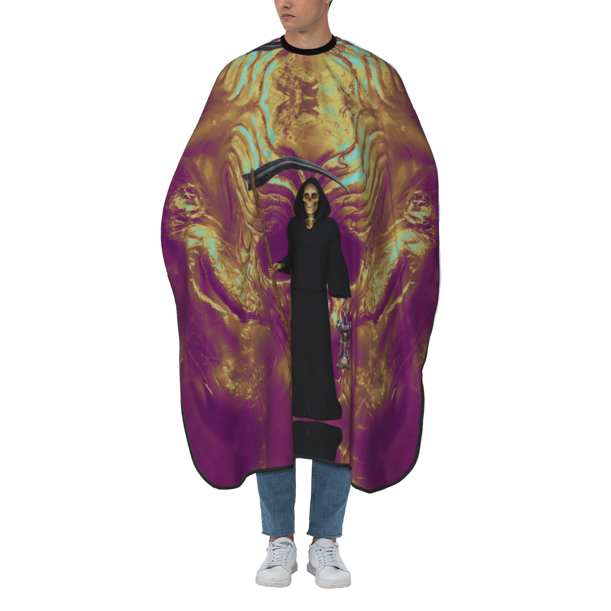 ZICANCN Hair Cutting Cape for Adults,Mystical Skull Grim Reaper Cape ...