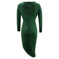 Lqxzwjy Ladies Solid Stamping Long Sleeve V Neck Sparkling Dress Dinner Sexy Dress Long Sleeve