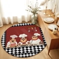 Black Rustic Chefs 6' Round Rug for Living Room Under Coffee Table ...