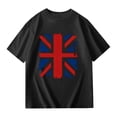 Byoo Little Girls Union Jack Graphic Tee Casual Oversized Short Sleeve ...