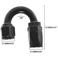 8AN Hose End Fitting 180 Degree Swivel for Braided Fuel Hose, Black ...