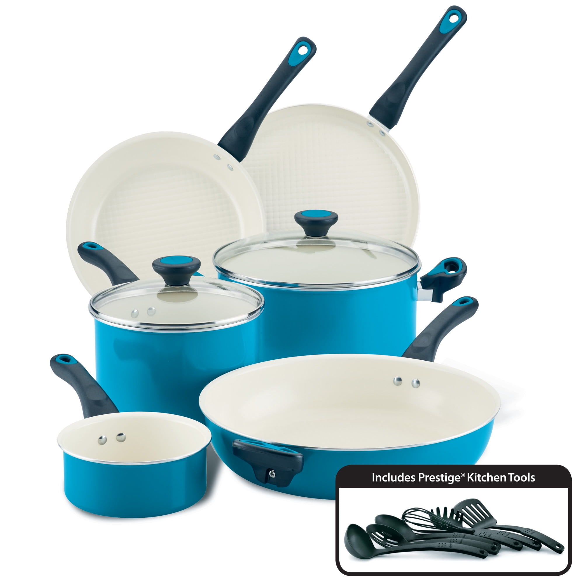 Go Healthy! by Farberware Nonstick Aluminum Cookware Pots and Pans Set ...