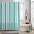 Aqua White Stripes Shower Curtain for Bathroom, Modern Minimalist Aqua ...