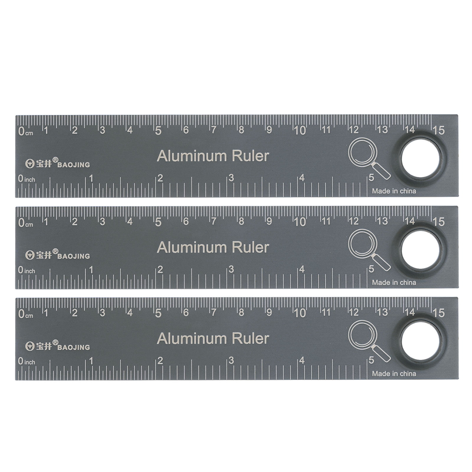 Straight Ruler 6 Inch Metric English System Magnifier Measuring Tool ...