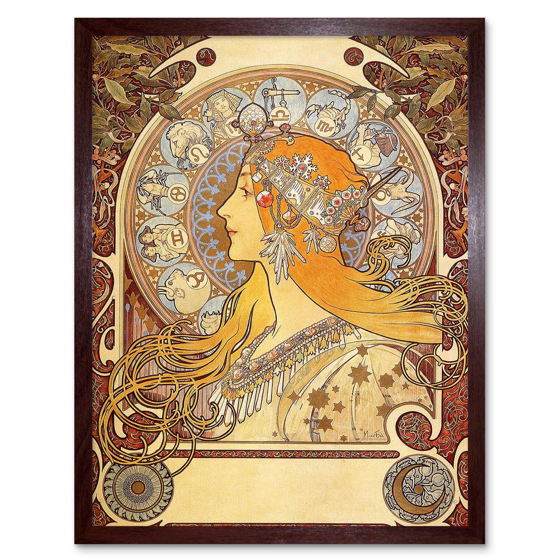 Alphonse Mucha 1896 Zodiac Signs Art Nouveau Old Master Painting Art ...