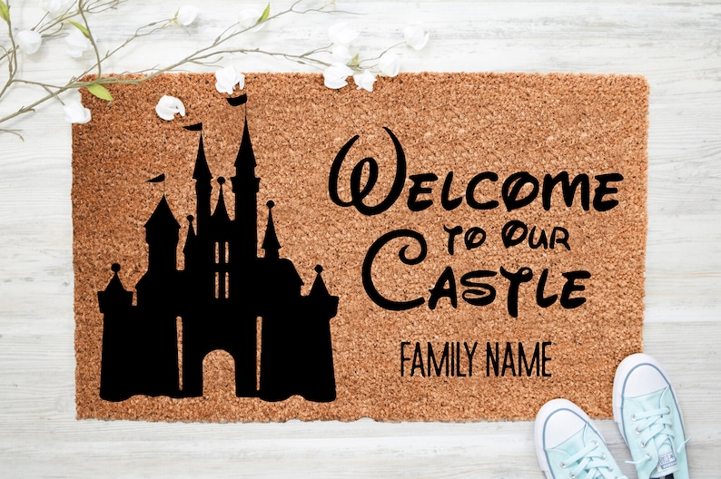 To Our Castle Family Name Doormat Disney Doormat Housewarming Doormat To Our Castle Family Name Doormat Disney Doormat Housewarming Doormat