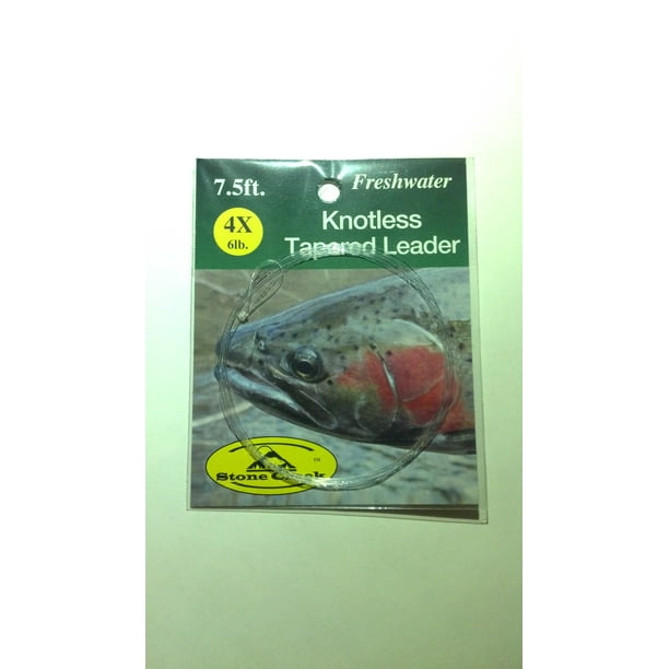 Stone Creek Knotless Tapered Leader 7.5ft 4X - Fly Fishing - Walmart.com