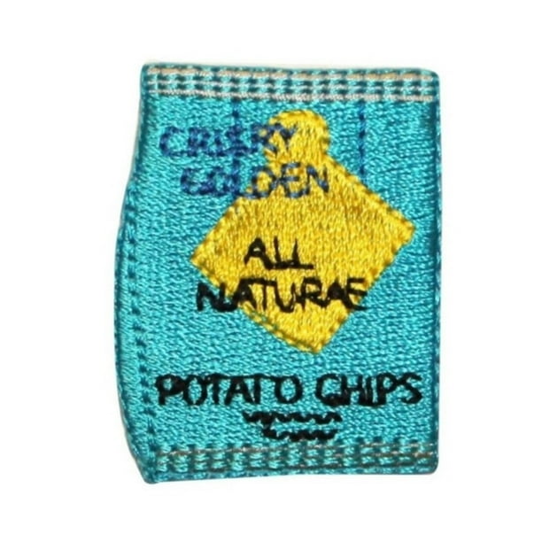 ID 1239B Bag of Potato Chips Patch Crispy Chip Food Embroidered Iron On ...