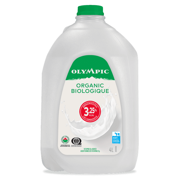 OLYMPIC ORGANIC MILK 3.25% 4L JUG, OLY MLK ORG 3.25% 4L - Walmart.ca