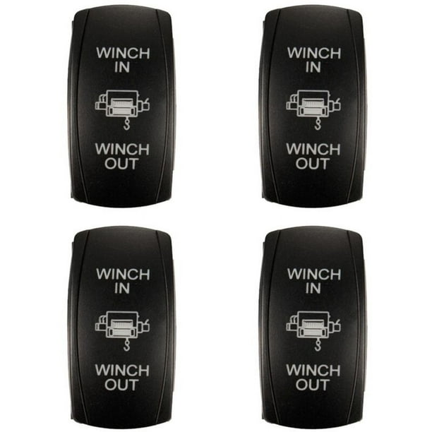 4X 7Pin Momentary Winch Rocker Switch Input Output 12V LED ON-OFF-ON ...