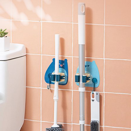 Mop Organizer Holder Wall Self-adhesive 5kg Hanger Rack Hanging ...