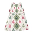 Christmas Trees Plaids in Red Beige Green Sleeveless Dress A-Line One ...