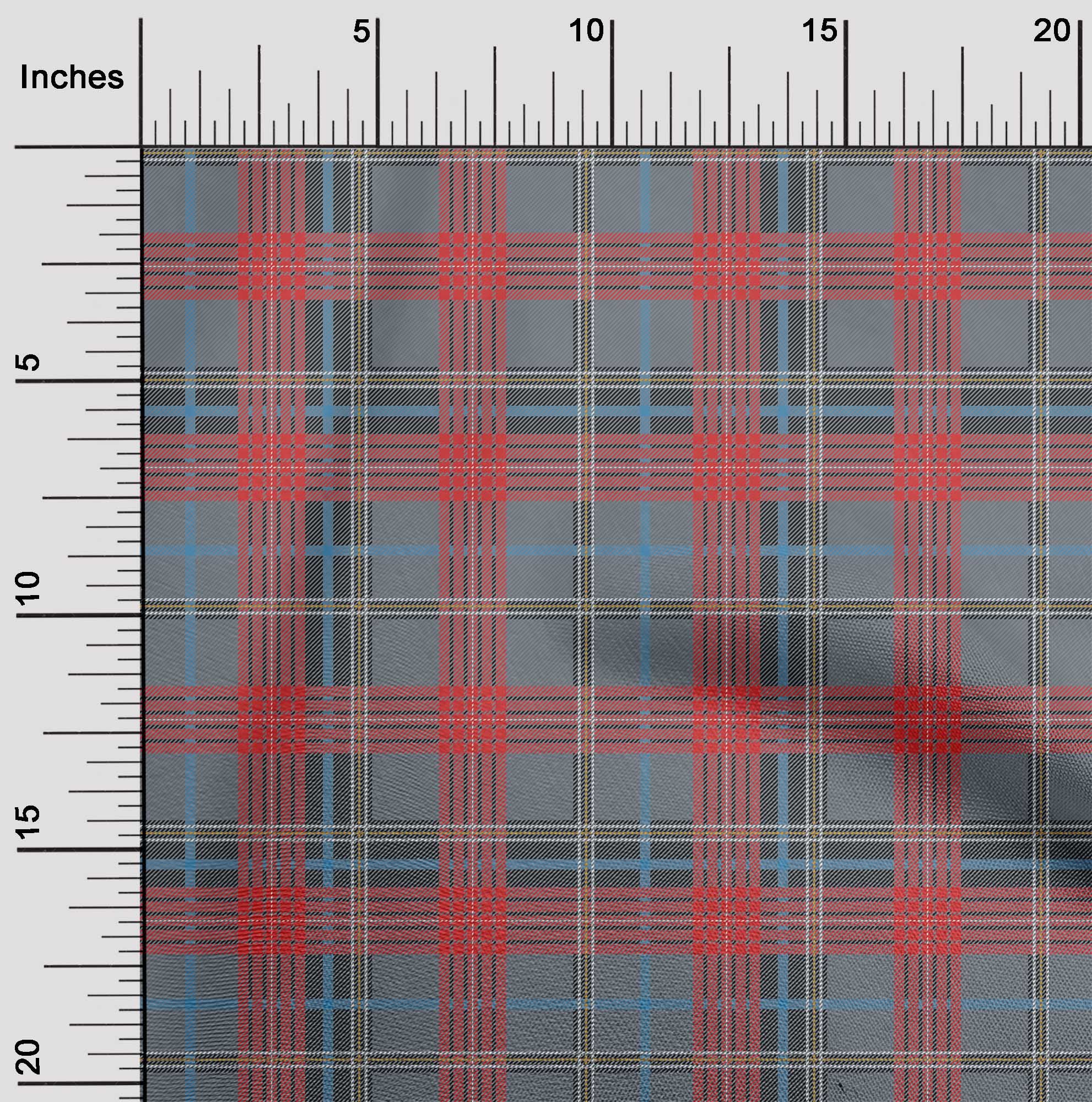 oneOone Cotton Silk Fabric Tartan Check Print Fabric By The Yard 42 ...