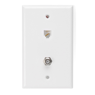 Leviton 2 Port Phone & Coaxial Faceplate - Walmart.com
