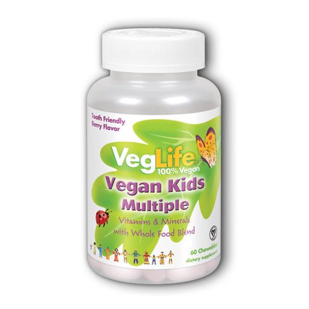 VegLife Vegan Kids Multiple | Natural Berry Flavor Chewable ...