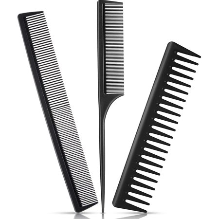 3 Pieces Lmell Black Comb Set Carbon Fiber Cutting Comb Set, Fine And ...