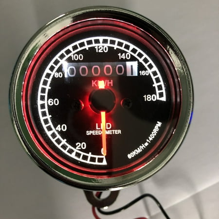 Motorcycle Speedometer LED Backlight Digital Tachometer Gauge Universal ...