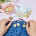 12Pcs Flower Stitch Markers, Alloy Enamel Crochet Stitch Marker Charms ...