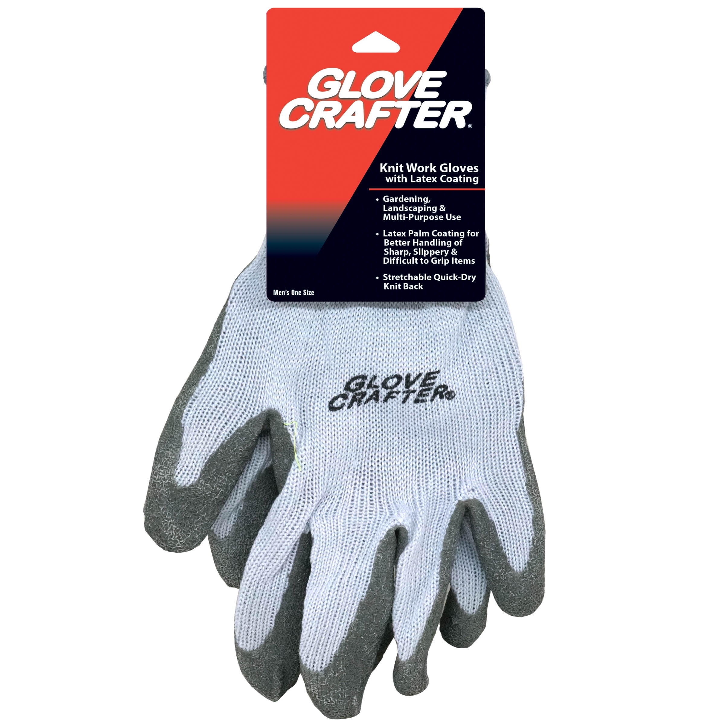 Glove Crafter Form Fit Knit with Latex Coating Work Gloves for Men ...