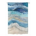 Abstract Blue Sheer Curtains 72 Inch Long 1 Panel Gradient Beach Ocean ...