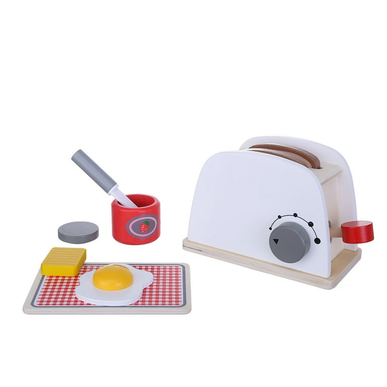 Wooden Toy Toaster With Play Food Pretend Play Open Ended, 50% OFF