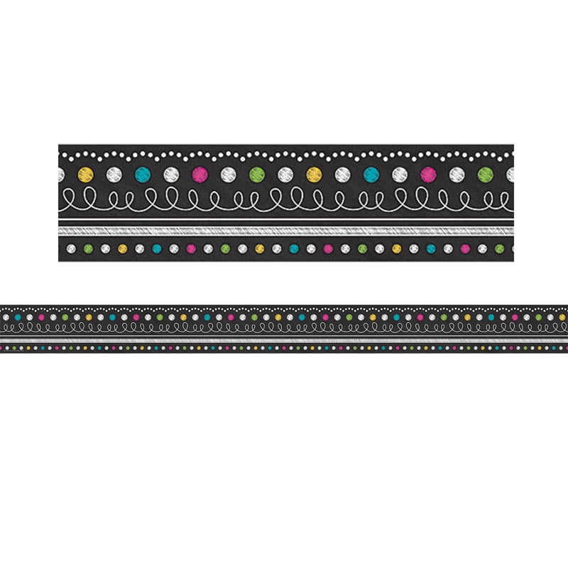 Chalkboard Brights Straight Rolled Border Trim, 50 Feet | Bundle of 10 ...