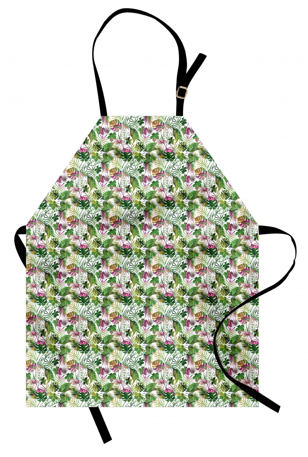 Tropical Apron, Exotic with Plants of Hawaiian Flora Hand Drawn Jungle ...