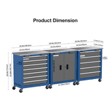 Combination Tool Chest with Lock,5-Drawer/7-Drawer/2 Door Tool Cabinet ...