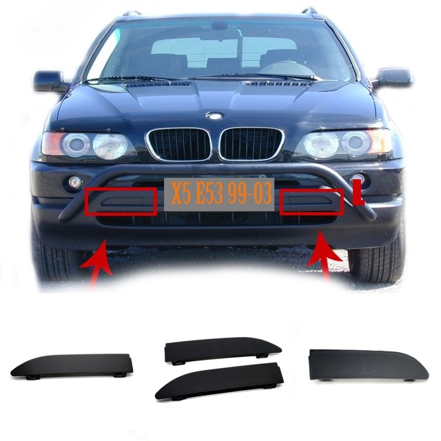 Trimla Front L+R Tow Cover for 99-03 BMW X5 series E53 3.0d 3.0i 4.4i 4.6is 4.8is xDrive sDrive ...
