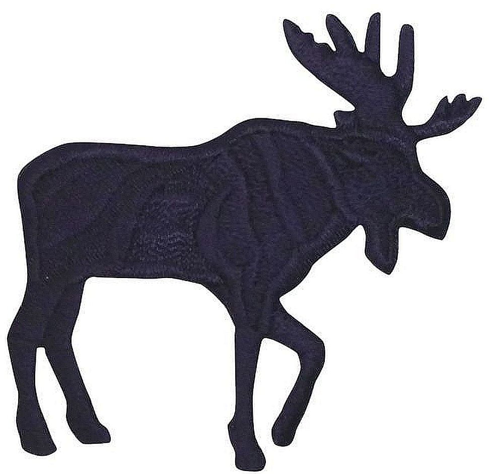 Large - Moose Silhouette - Black - Facing Right - Iron On Embroidered ...