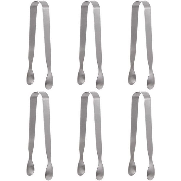 YERDGARY 6 Pieces Stainless Steel Mini Serving Tongs Multi-Purpose ...