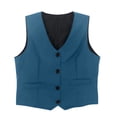 Boys' Solid Color Vest, V-Neck Button Front Sleeveless Blazer Style ...