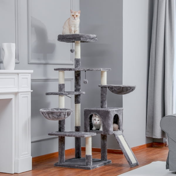 Cosotower Multi Level Cat Tree Cat Tower With Cozy Condo 2 Hammocks Top