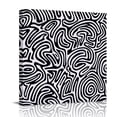 Black Swirling Lines Canvas Wall Art for Living Room, Curves Waves ...