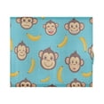 Banana Monkey Face Pattern Door Curtain Sheer Privacy Light Filtering ...