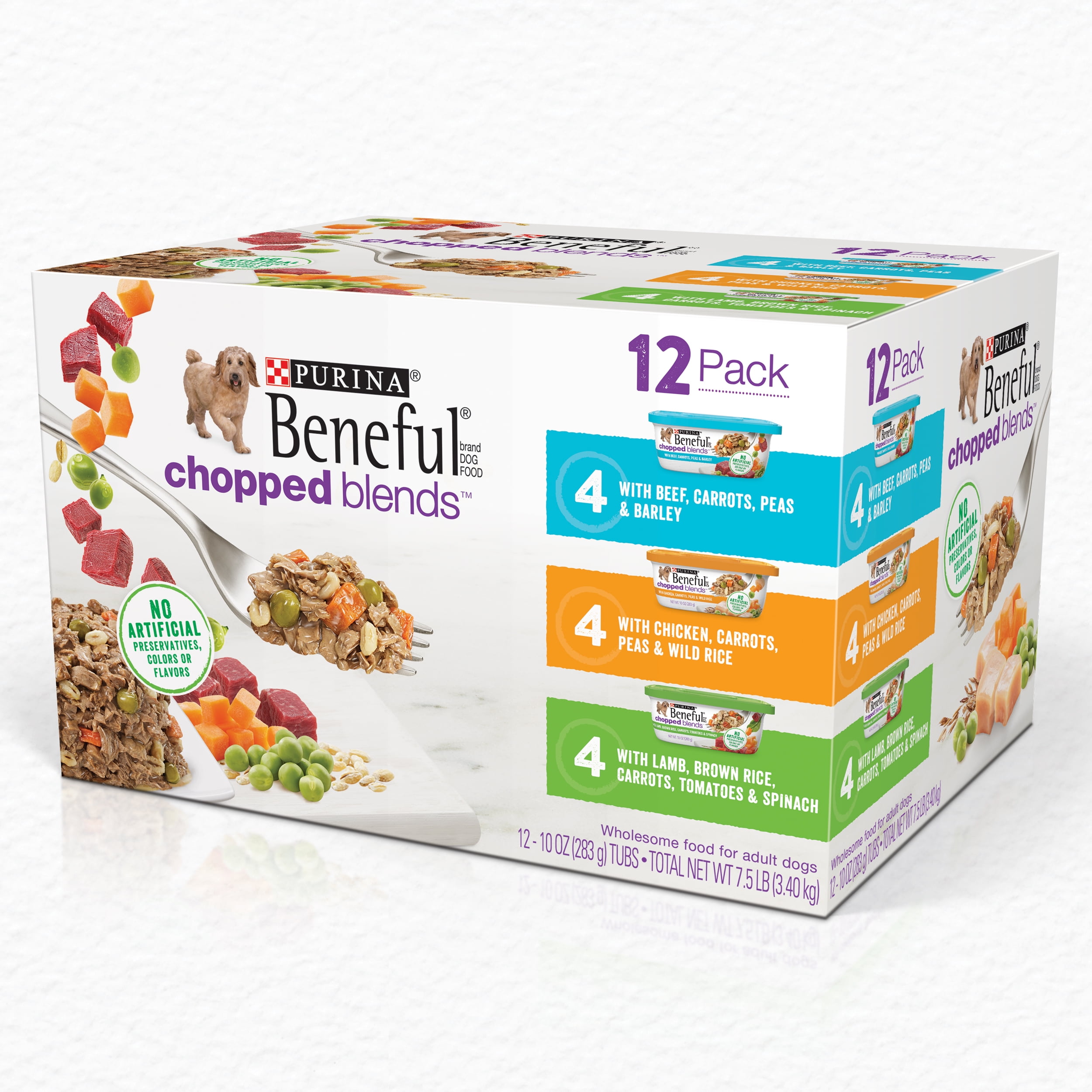 Purina Beneful Chopped Blends with Beef, Chicken & Lamb Recipes Wet Dog ...