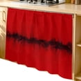 Abstract Red Cabinet Curtains 35" W x 35" L Black Water Ink Painting ...