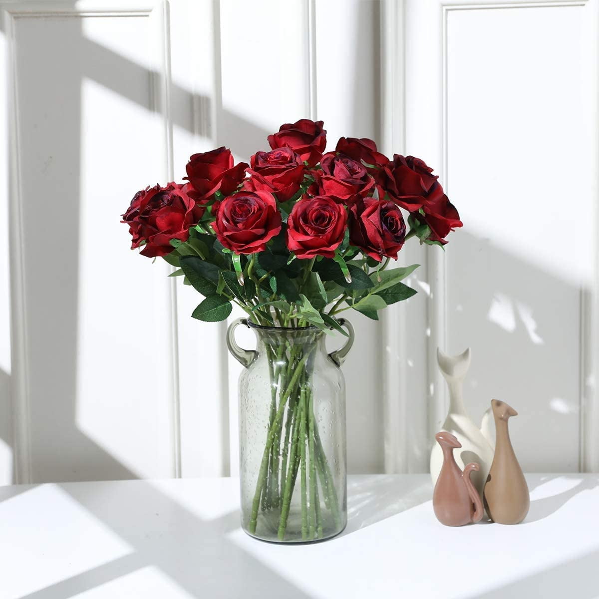 Summark Artificial Plastic Rose Realistic Flower Arrangement For ...