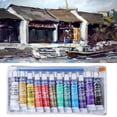 12 Colors Tubes 6ml Paint Tube Drawing Painting Watercolor Pigment Set ...