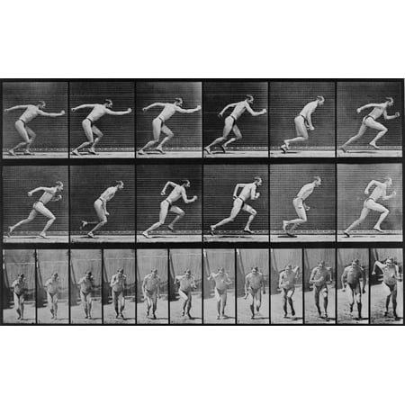 Consecutive Images Of A Man Running. From Eadweard Muybridge'S History ...