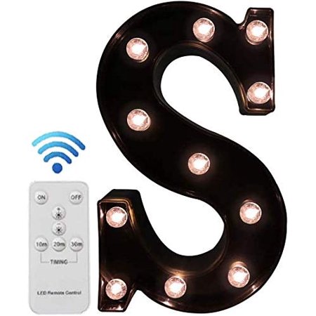 LED Marquee Letters with Lights Alphabet Light Up Black Wall Letter ...