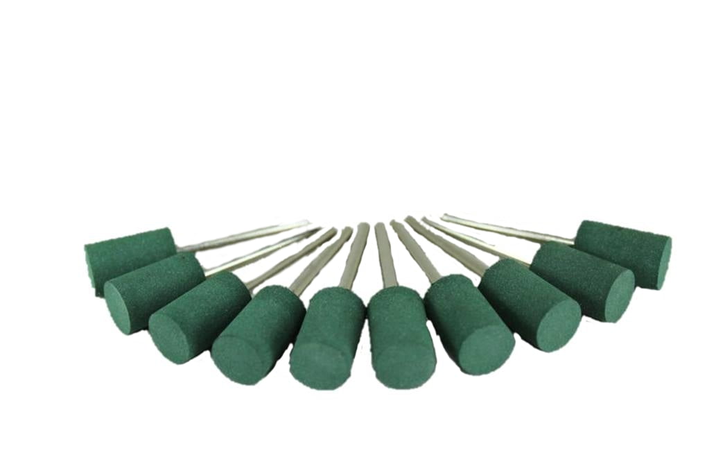 TEMO 10 pc 10 mm (3/8 Inch) Cylinder Rubber Rotary Tool Polishing Burr ...